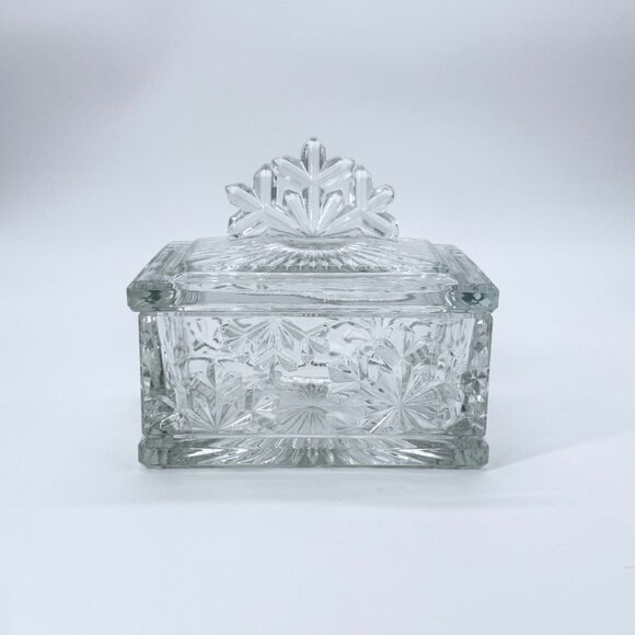 Unknown | Accents | Vintage Lead Crystal Trinket Jewelry Decorative Box ...